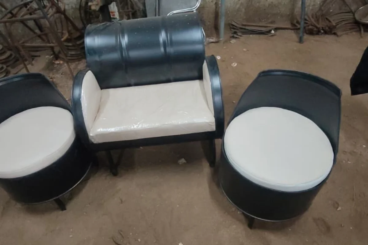 Making Furniture with Discarded Oil Drums - Bamboo House India