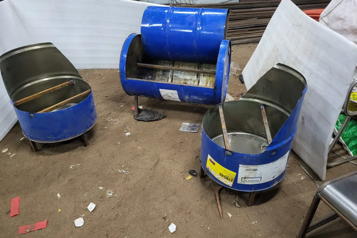 Making Furniture with Discarded Oil Drums - Bamboo House India